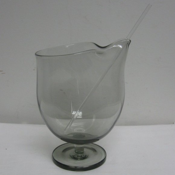 Vintage | Dining | Vintage Gray Smoke Glass Martini Pitcher W Stirrer ...